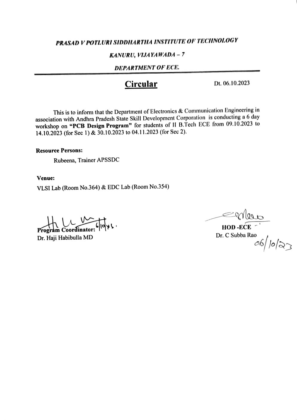 Department of ECE- PVPSIT